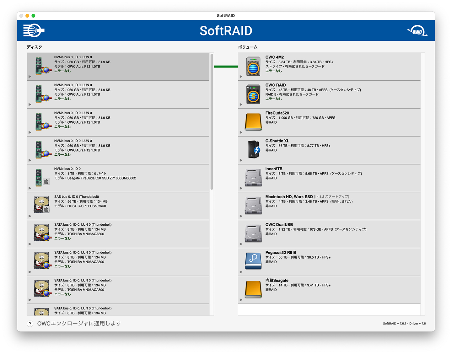 SoftRAID 7.6.1 にアップデートした – mono-logue